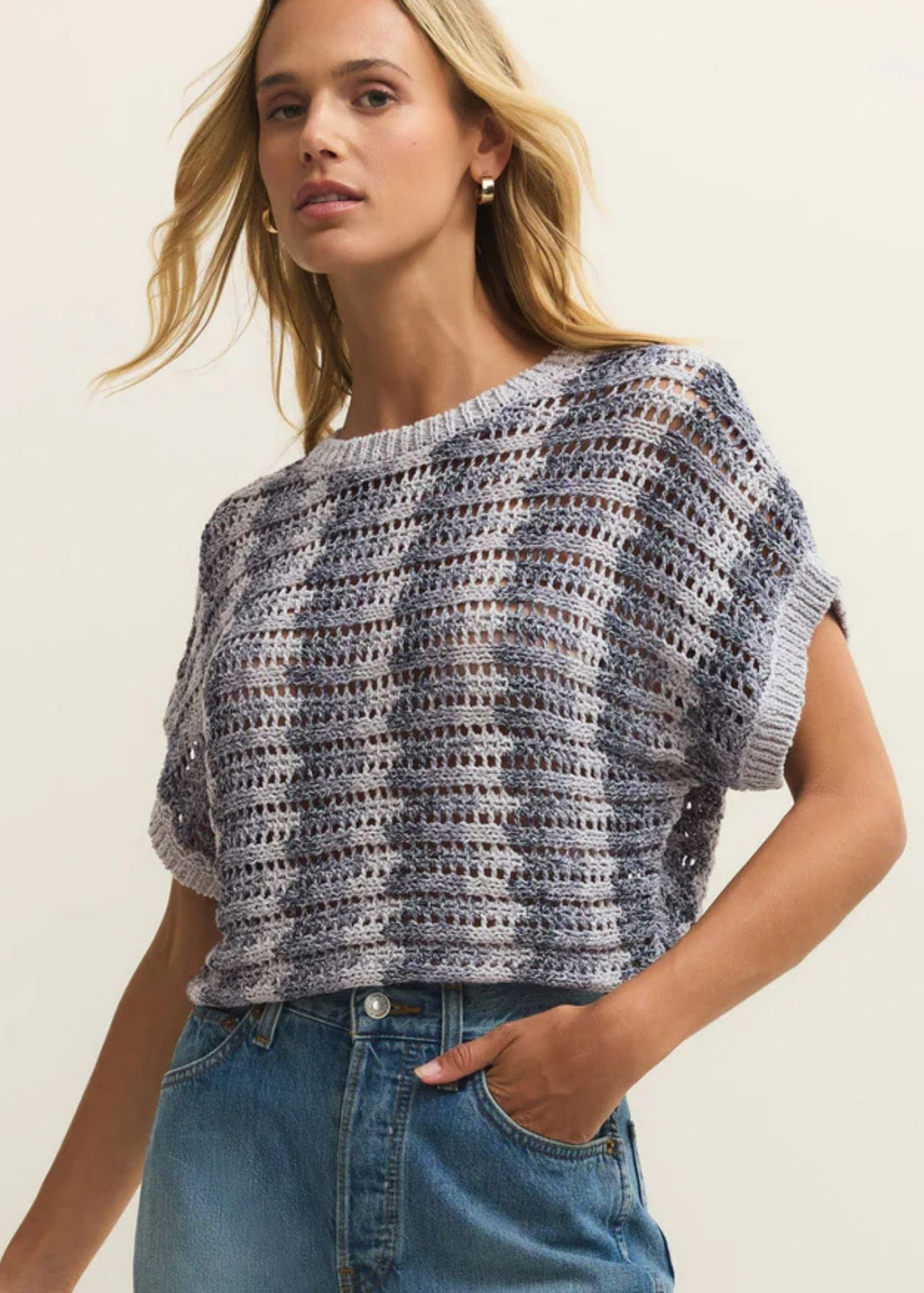 Ballast Crochet Stripe Sweater Top – Clothes Horse